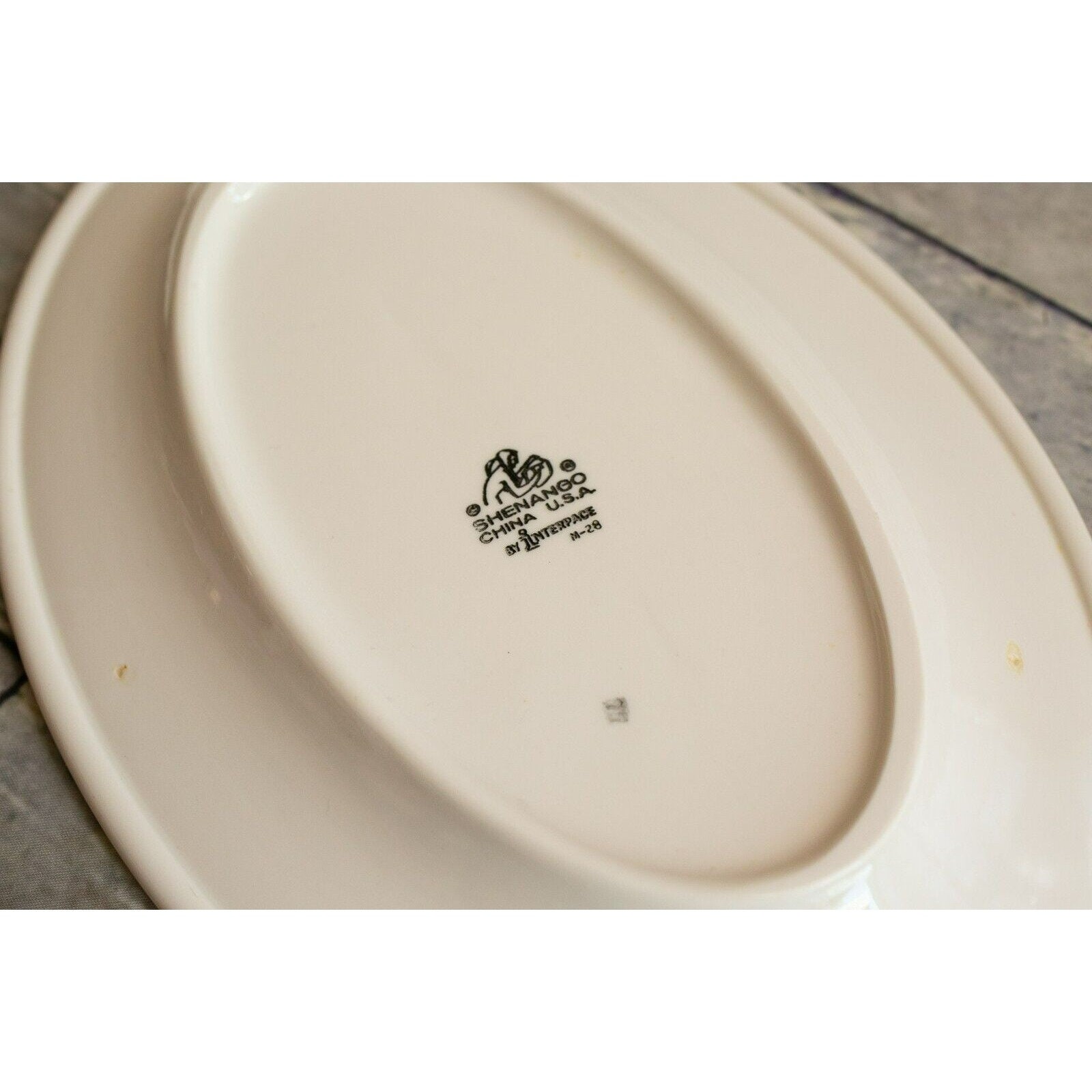 SHENANGO CHINA Restaurant Ware Serving Platter White & Green RARE ...