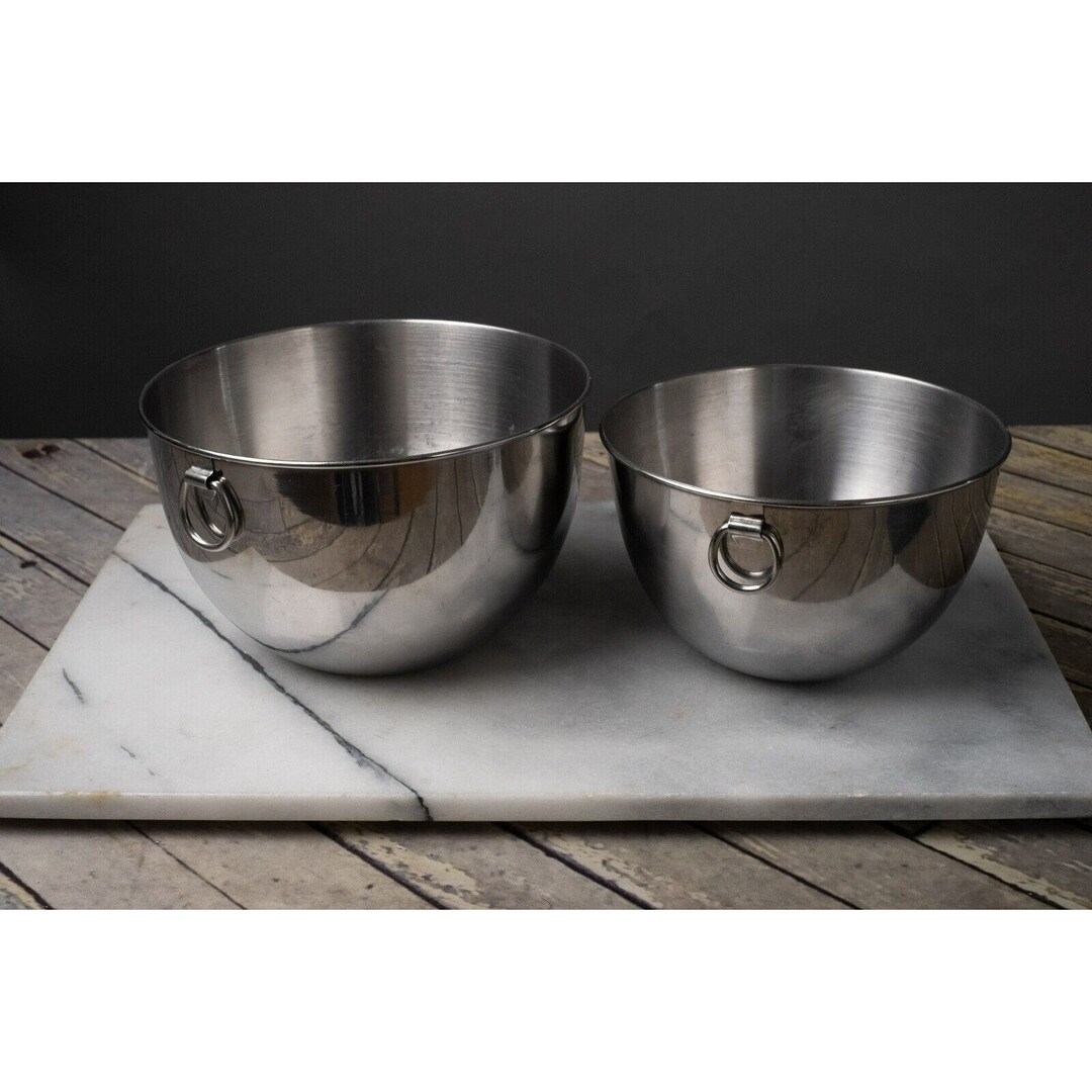REVERE WARE Stainless Steel Mixing Bowls Hanging D Rings 87-E Made Usa ...