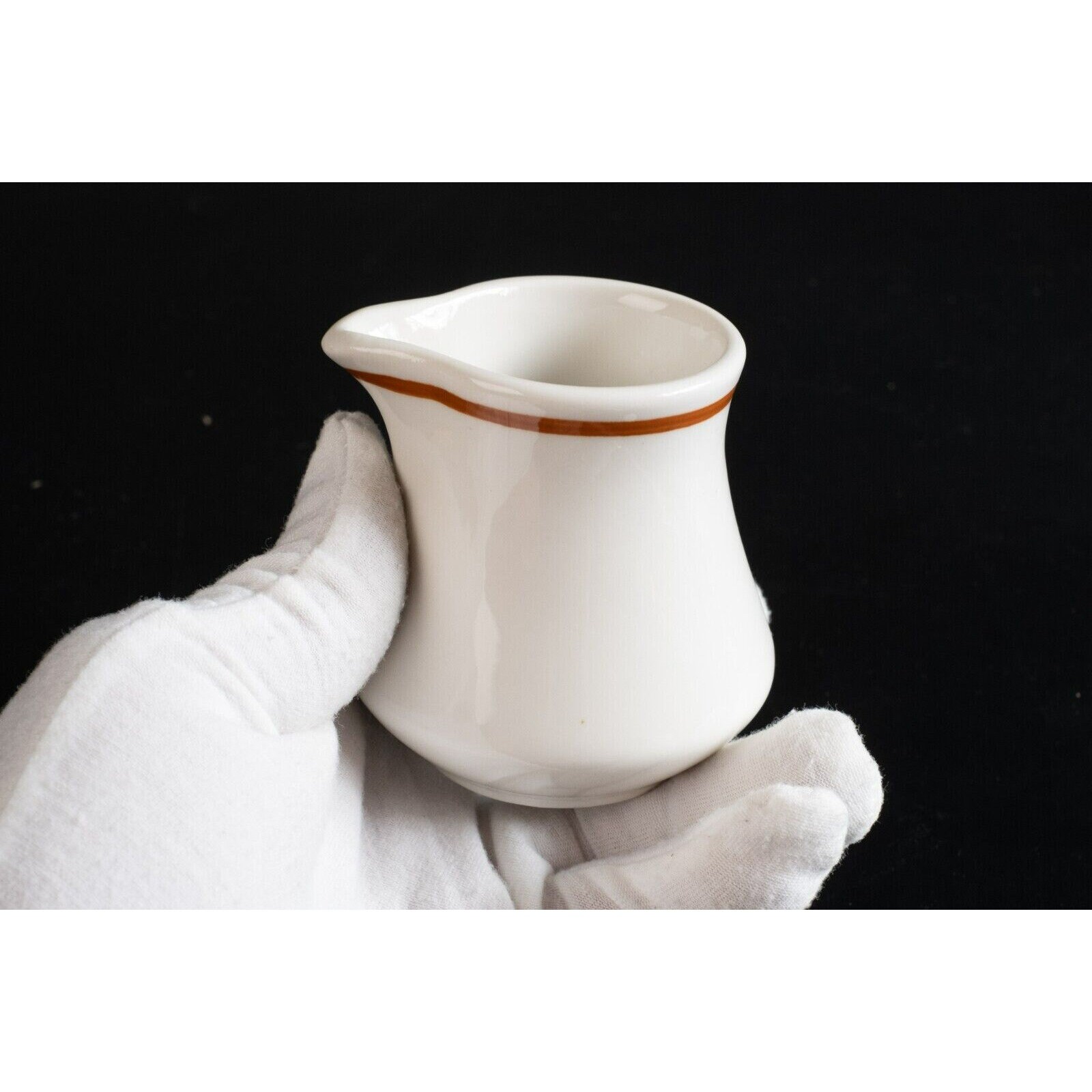 Vintage WALKER CHINA Creamer Pitcher Ivory Rust Stripe Alco - Etsy