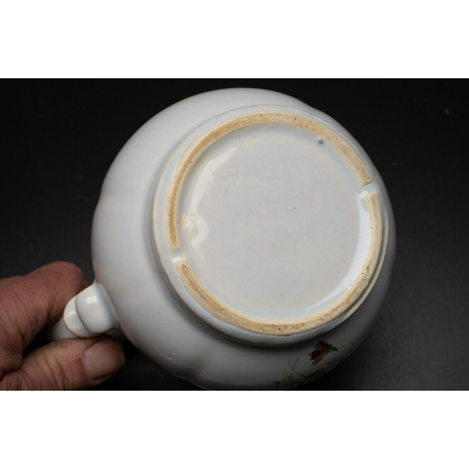 Vintage MCCOY POTTERY White Ironstone Pitcher Violets Blueish - Etsy