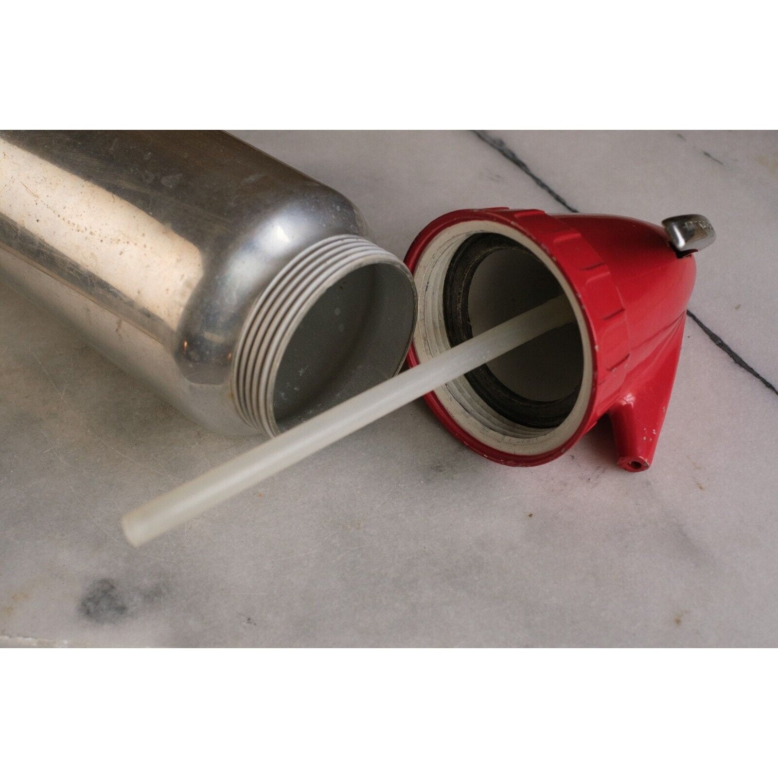 Vintage SPARKLET Syphon Metal Soda Seltzer Dispenser Chrome Red MCM Not ...