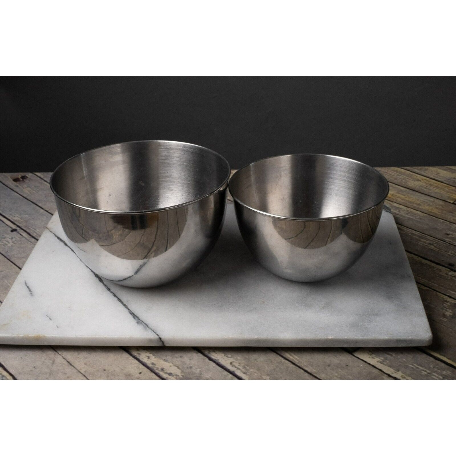 REVERE WARE Stainless Steel Mixing Bowls Hanging D Rings 87-E Made Usa ...