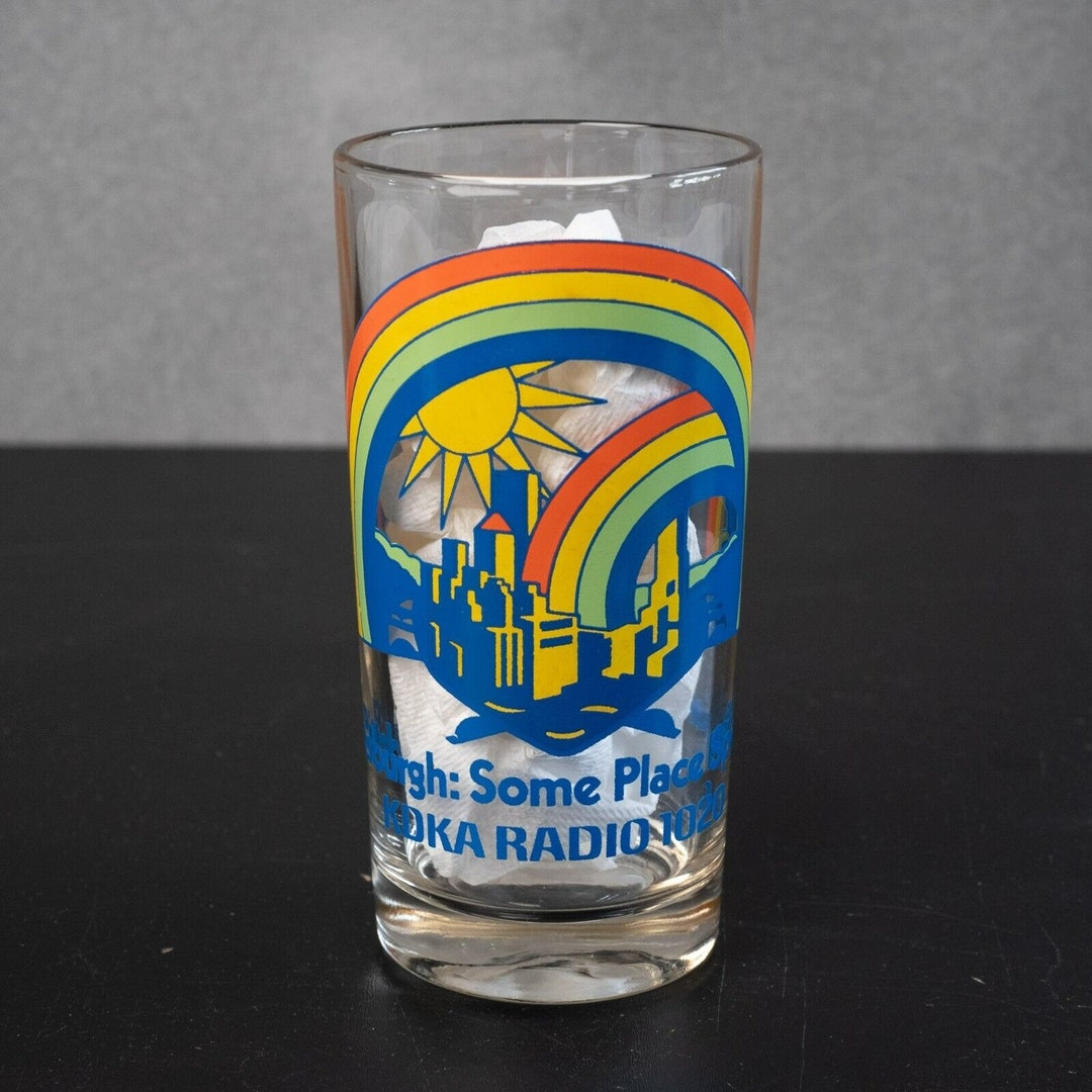 Vintage KDKA 1020 Pittsburgh Radio 12 Oz Promotional Glass Tumbler ...