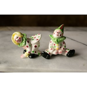Vintage Tumbling Clowns Circus Stackable Salt & Pepper Shaker Set Japan ...