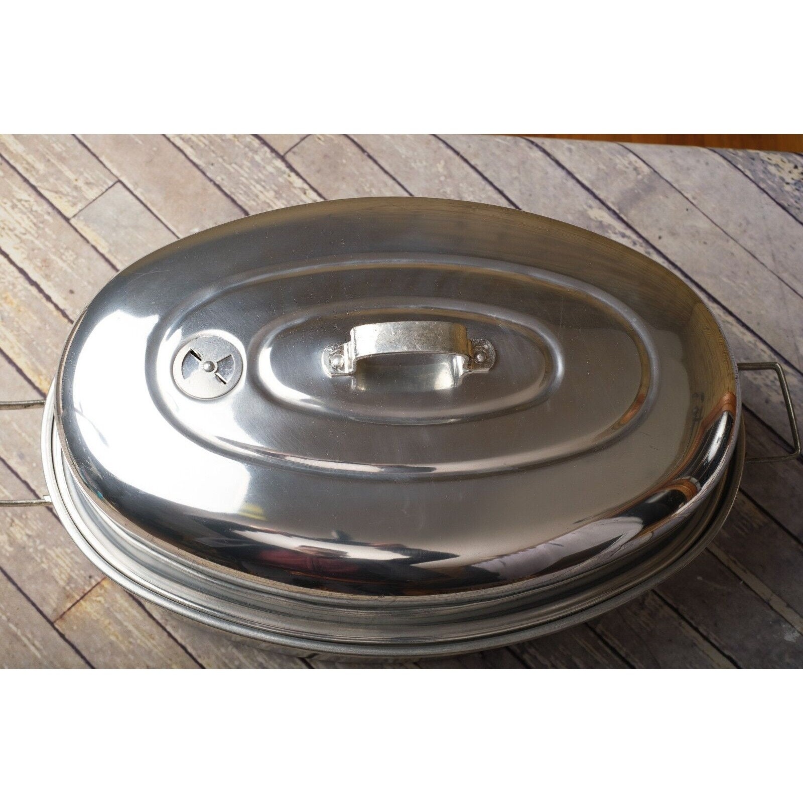 MIRRO Aluminum Oval Roaster Pan Vented Lid With Trivet Lifter - Etsy
