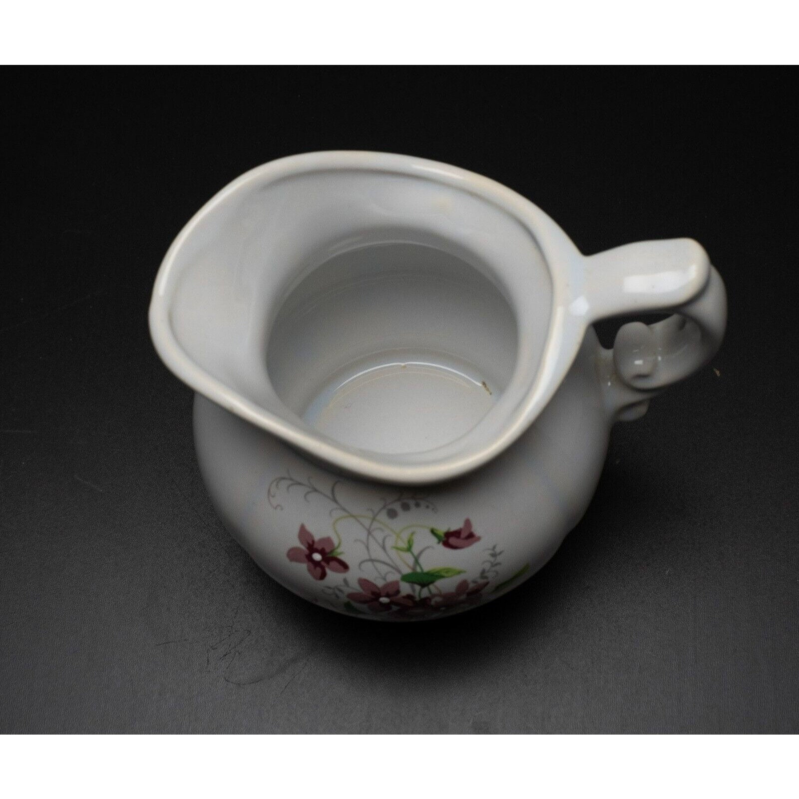 Vintage MCCOY POTTERY White Ironstone Pitcher Violets Blueish - Etsy