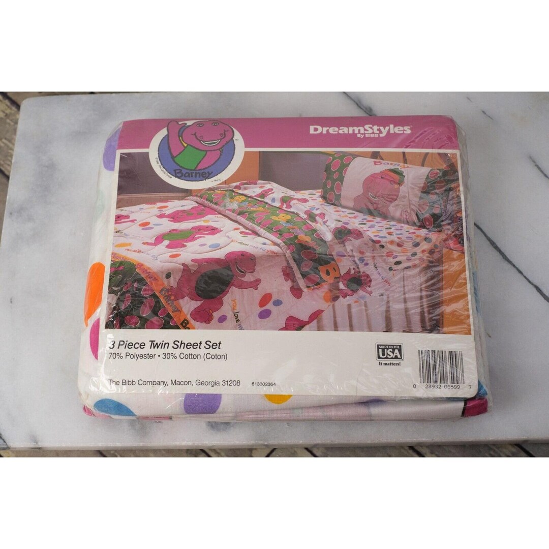 BARNEY and FRIENDS 3 Piece Twin Sheet Set by the Bibb Company NEW - Etsy
