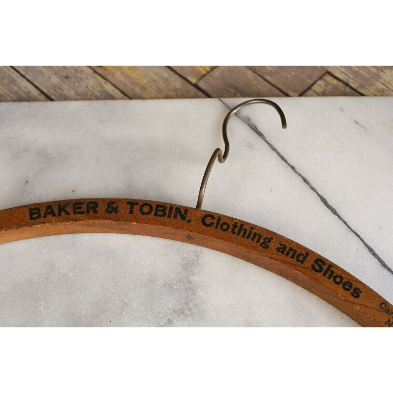 Vintage Wooden Advertising Coat Hanger BAKER & TOBIN Clothing and Shoes ...