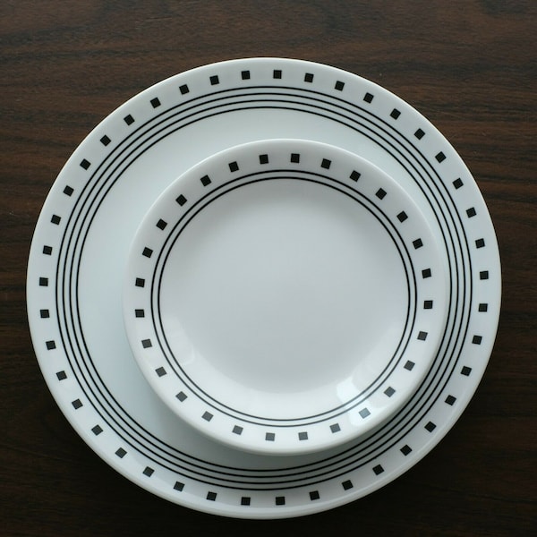 Black and White Geometric Dinnerware - Etsy