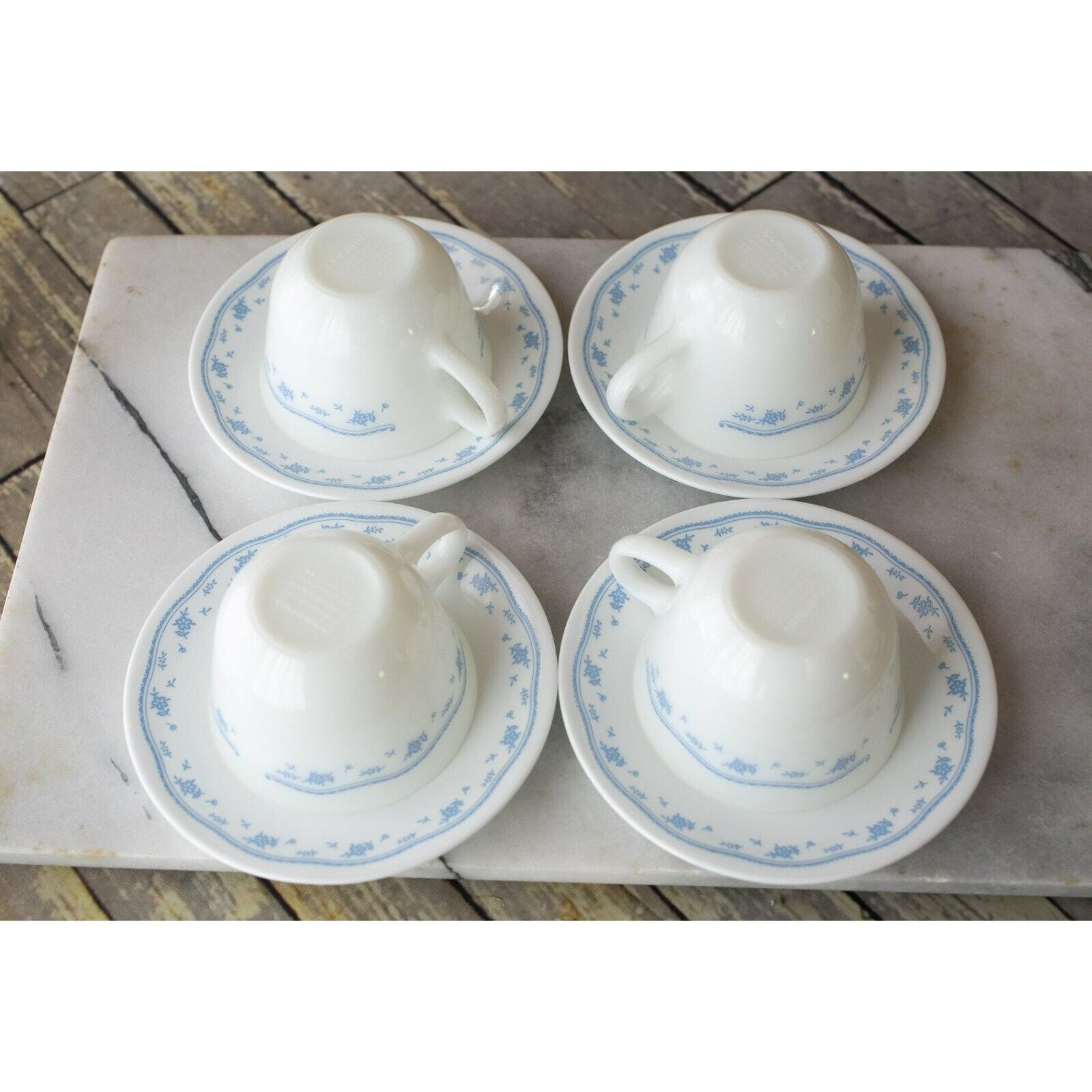 CORELLE by Corning Morning Blue Coffee Cups and Saucers 8 Pieces Total ...