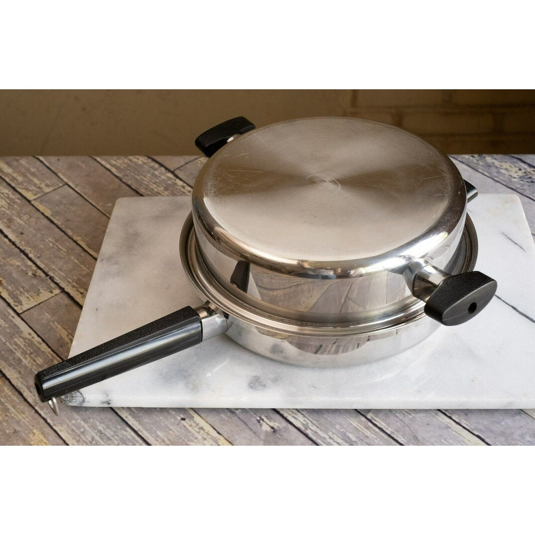 Vintage EKCO PRESTIGE Tri-ply Stainless Steel 10.75” Fry Pan With Dome ...