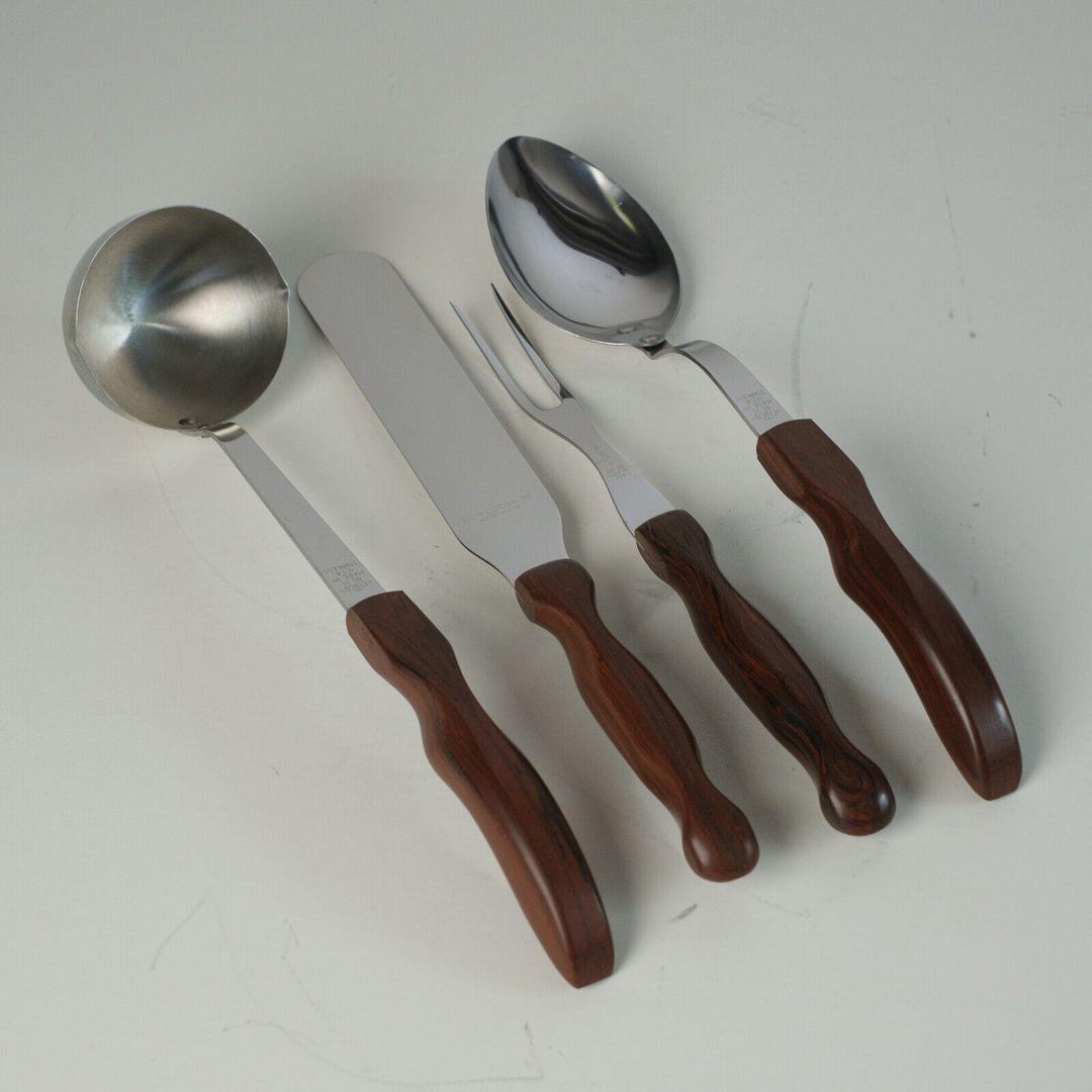 CUTCO Kitchen Utensils Set 4 Pieces Brown Swirl Handles Vintage - Etsy