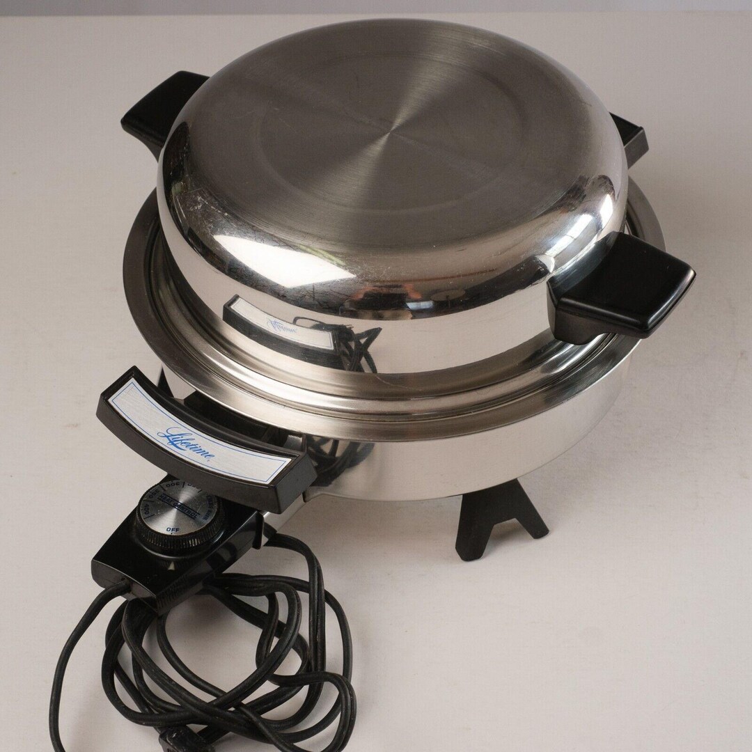LIFETIME COOKWARE Electric Skillet Stainless 11 7906 Liquid Core ...