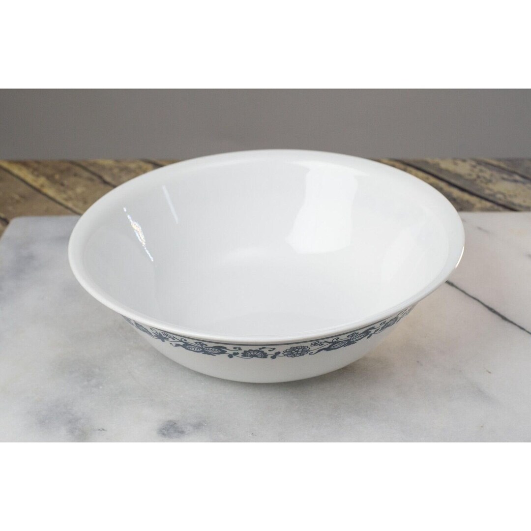 CORELLE BY CORNING Old Town Pattern Round Serving Bowl 10" Blue Flowers ...