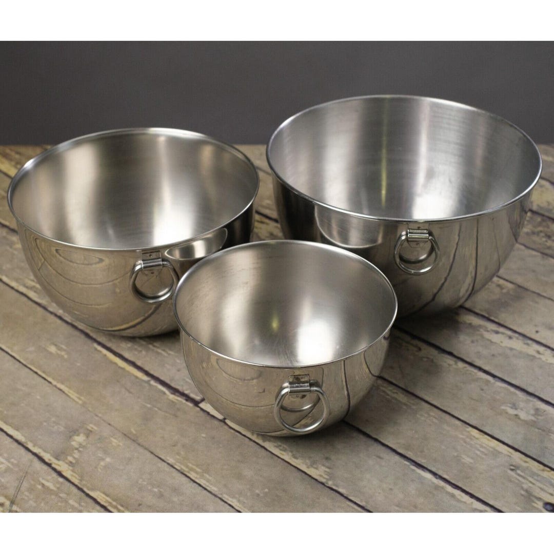REVERE WARE Stainless Steel Mixing Bowls Hanging D Rings Korea-set of 3 ...