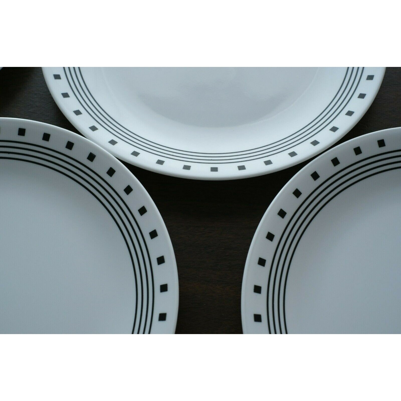 CORELLE Vitrelle City Block 12 Pieces Black White 4 Dinner and 8 ...