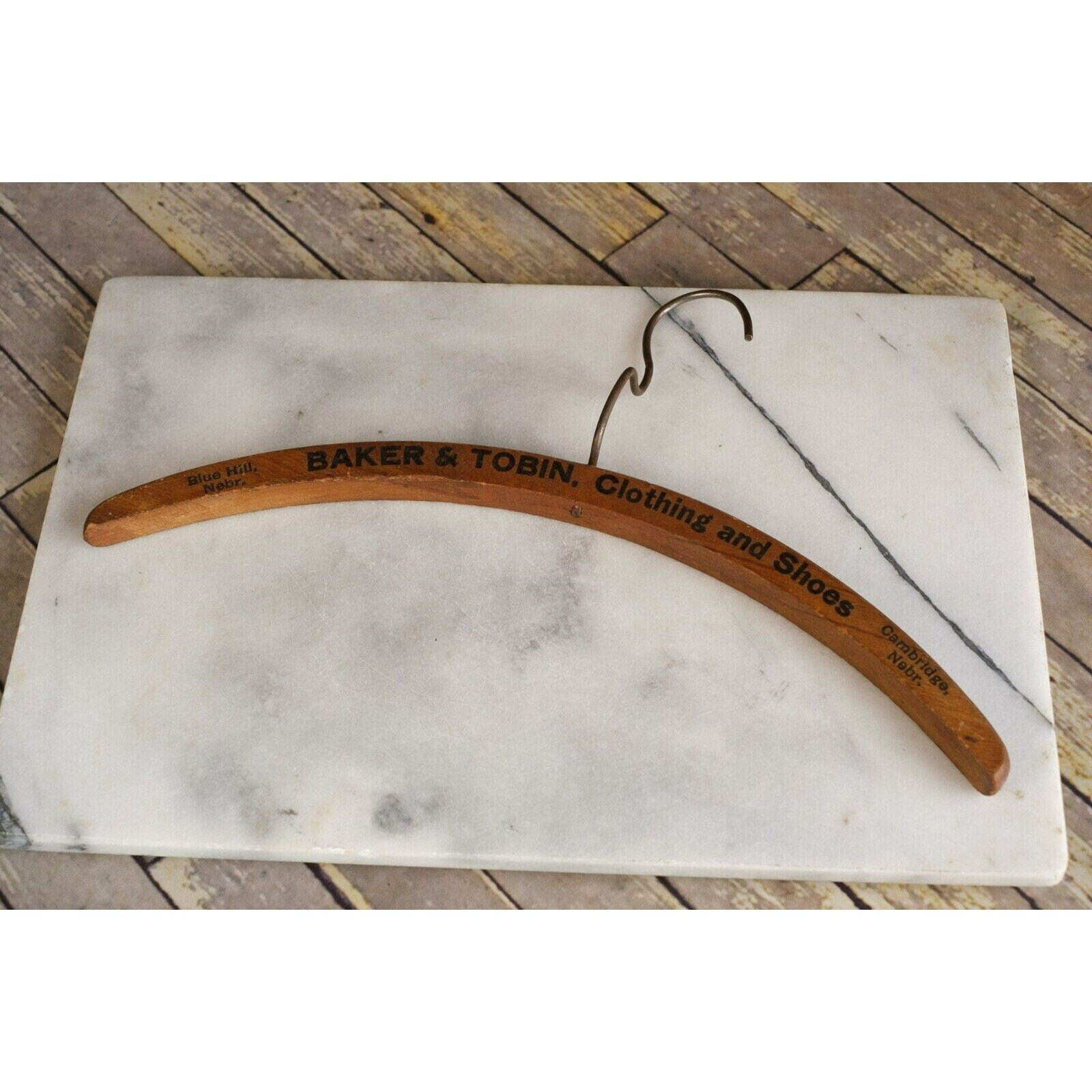 Vintage Wooden Advertising Coat Hanger BAKER & TOBIN Clothing and Shoes ...