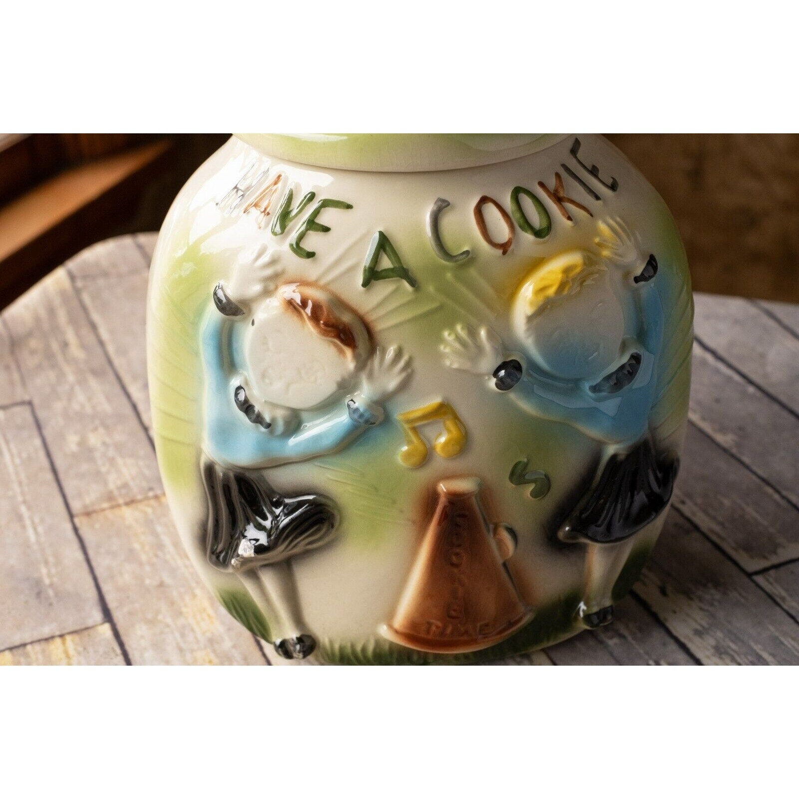 Vintage AMERICAN BISQUE Cheerleader Themed Corner Cookie Jar 10 Inches ...