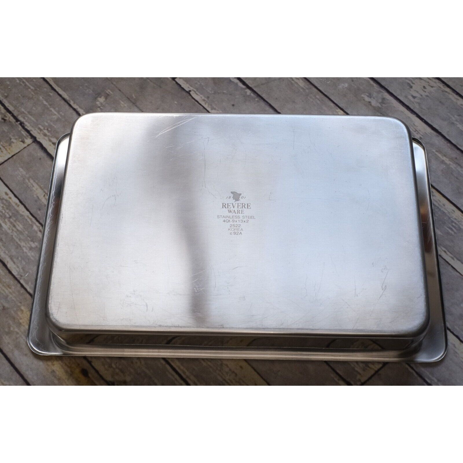 Vintage REVERE WARE Stainless Steel Rectangle 2523 Baking Pan 4 Quart ...
