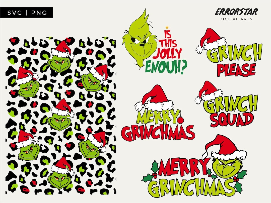 Grinch Leopard Christmas SVG Bundle: Cricut & Silhouette (digital ...