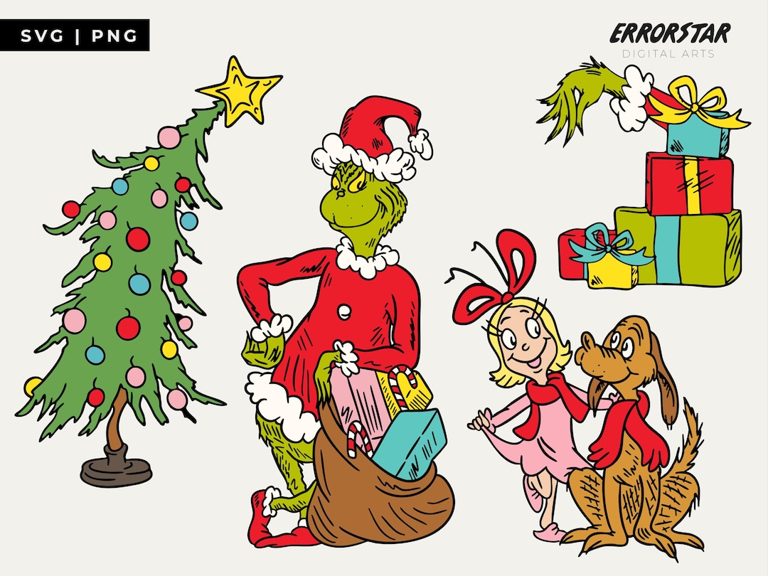 Grinch Christmas With Cindy Lou Who, Max, Tree & Gifts SVG Bundle ...