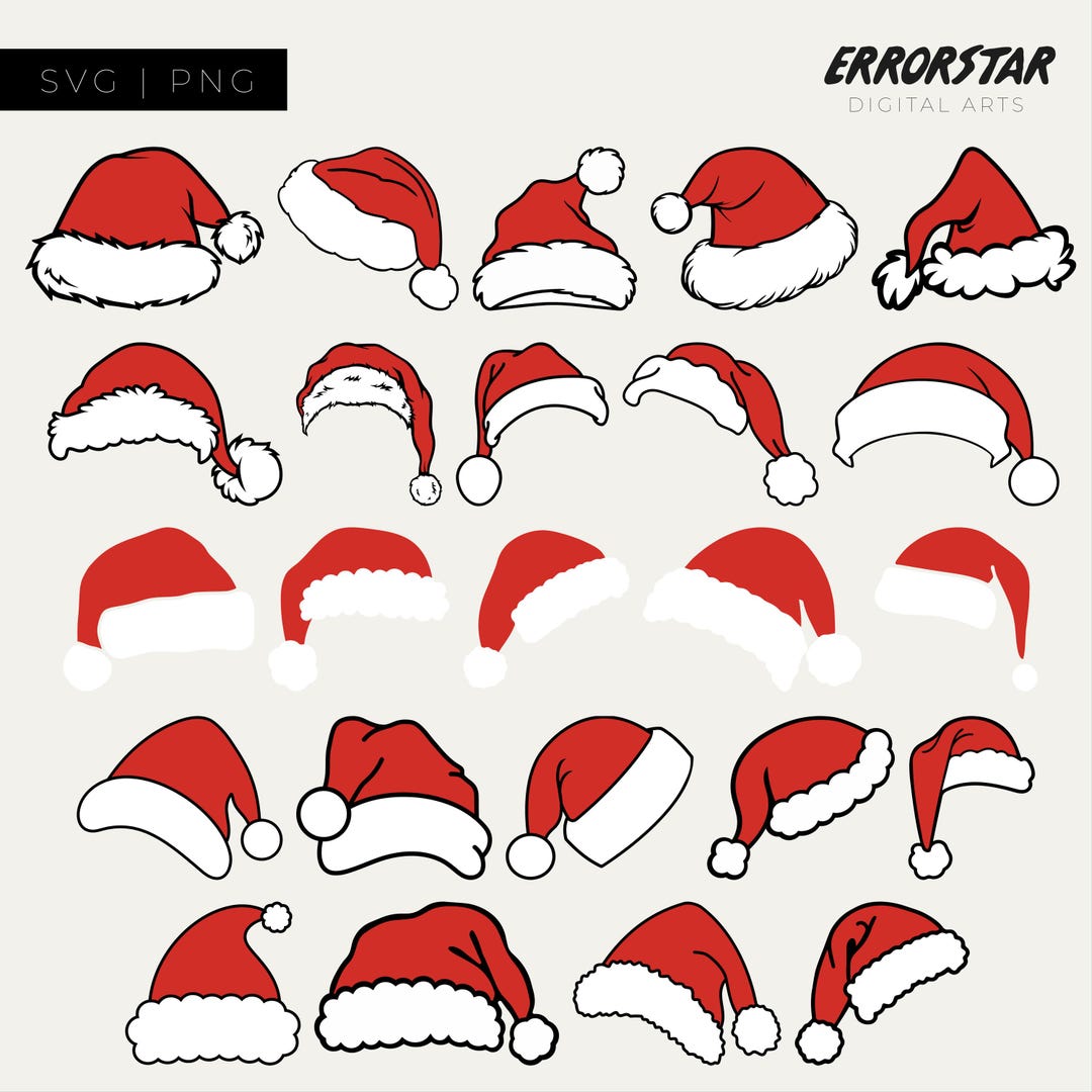 Santa Hat SVG Bundle: Christmas Hat Designs for Cricut and Silhouette ...
