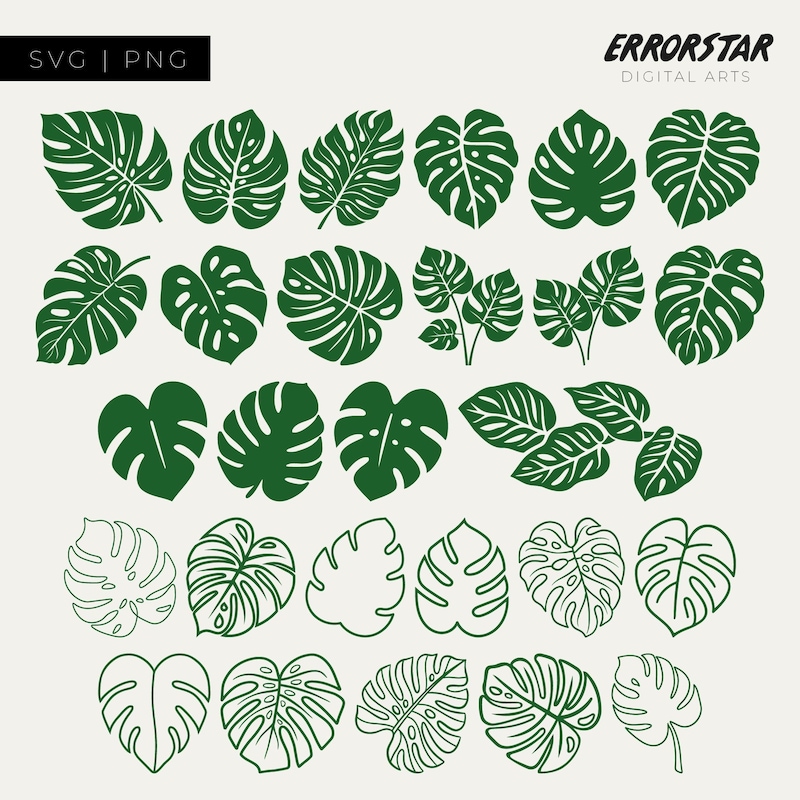 Jungle Leaf Outline Svg - Etsy