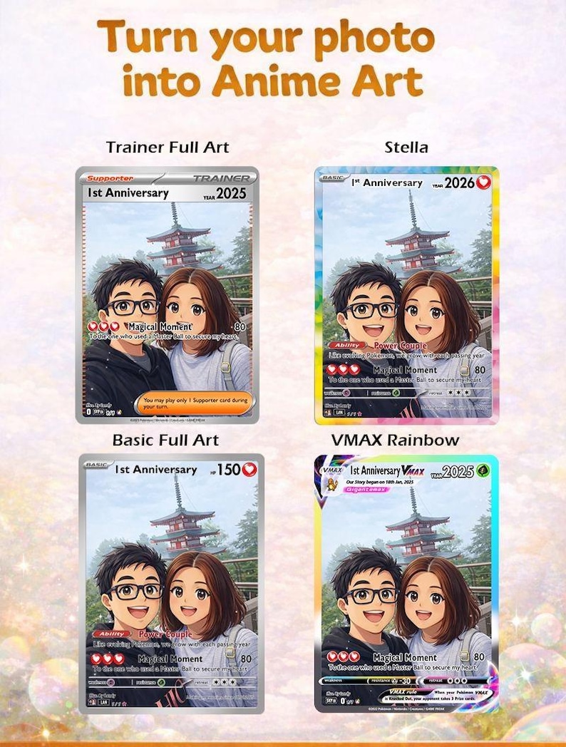 Custom Pokemon Card, Custom Father's Day, Custom Anniversary Trading ...