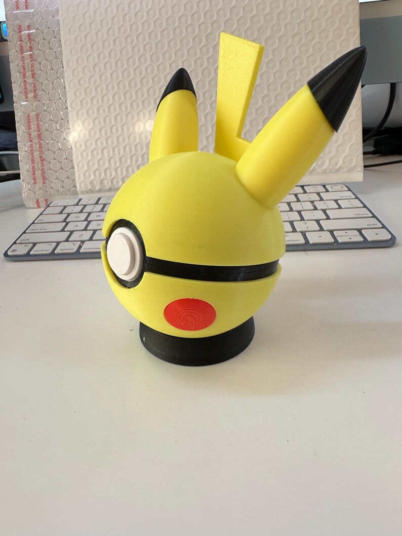 Pikachu-style Pokeball | 3D Printed Nintendo Switch Game Holder ...