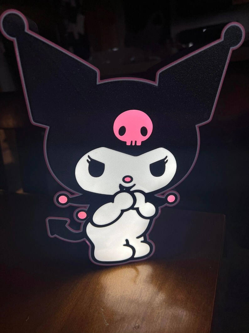 3D Printed Kuromi Lightbox – Sanrio LED Night Light - Etsy