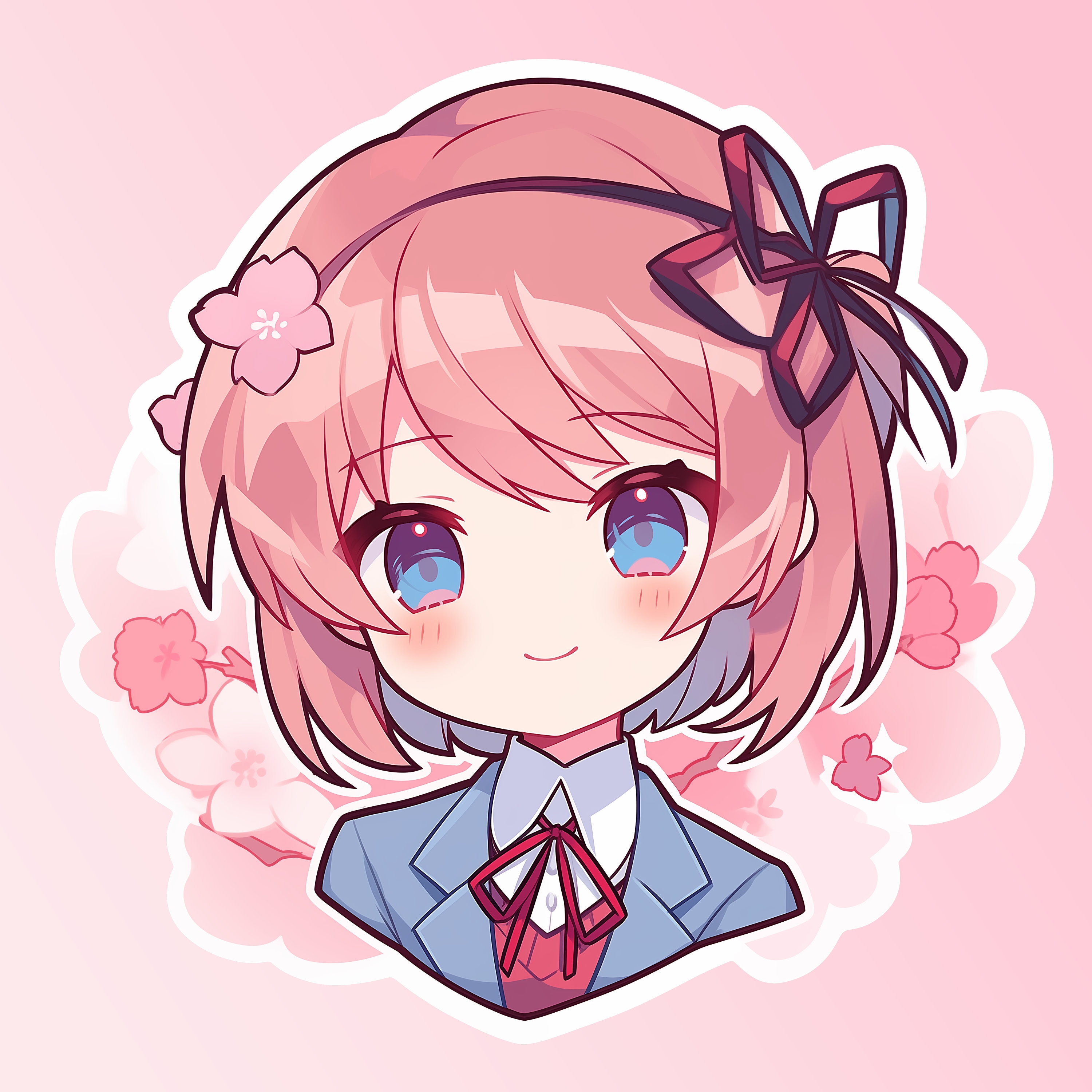 Sayori Flowers Doki Doki Literature Club Sakura Leaves Die Cut Easypeel ...
