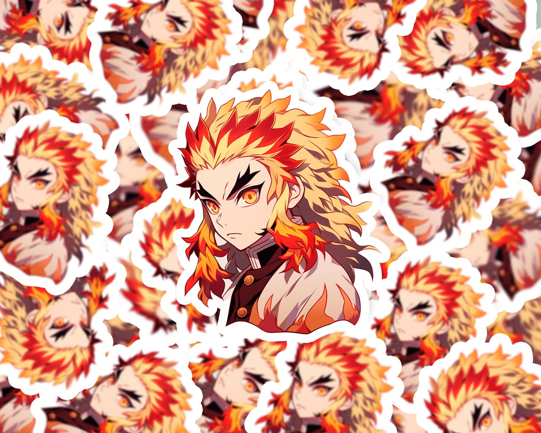Kyojuro Rengoku Sticker | Anime Demon Slayer Flame Hashira | Die Cut ...