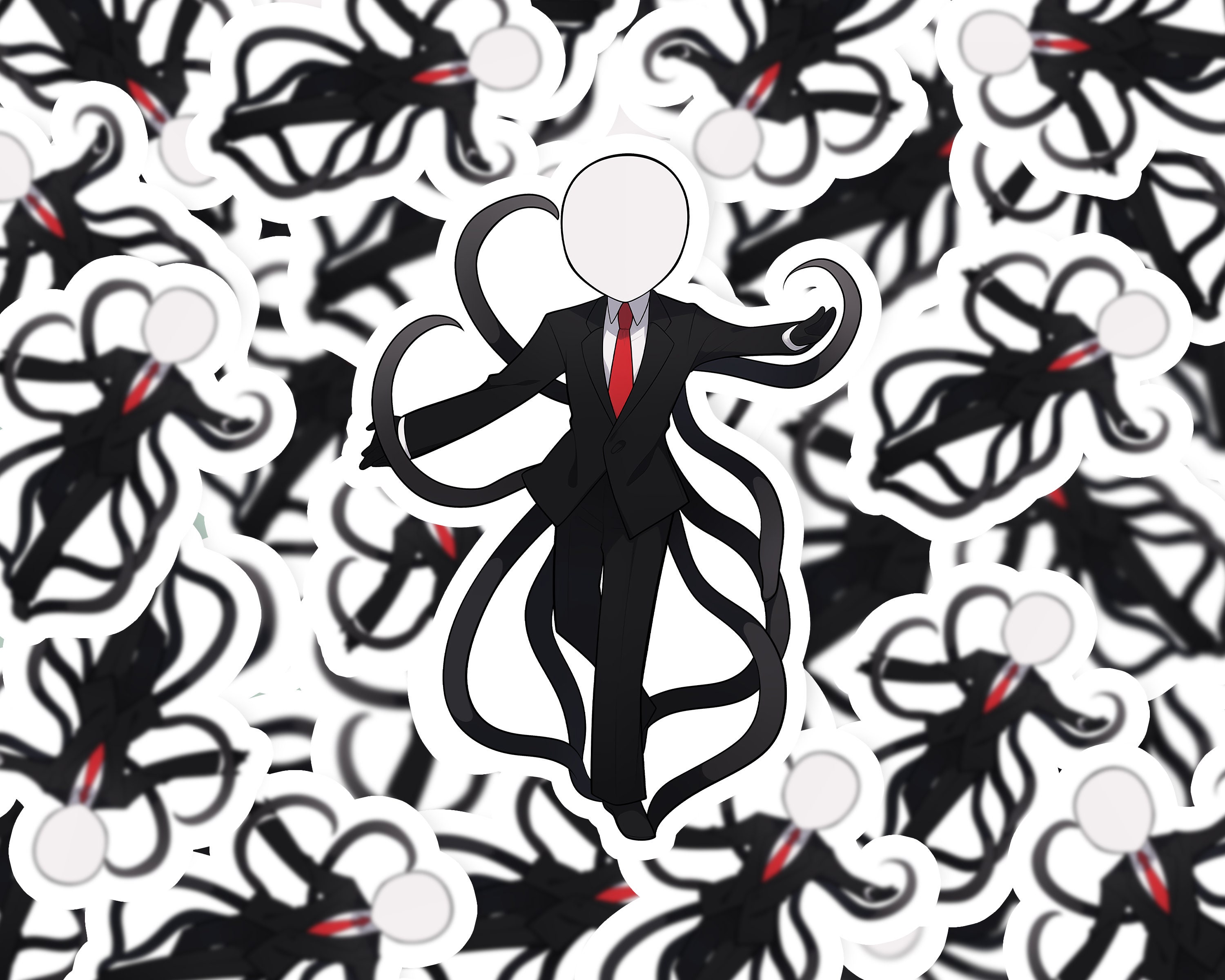 Slenderman Pose Sticker Creepypasta Weatherproof Glossy Die Cut ...