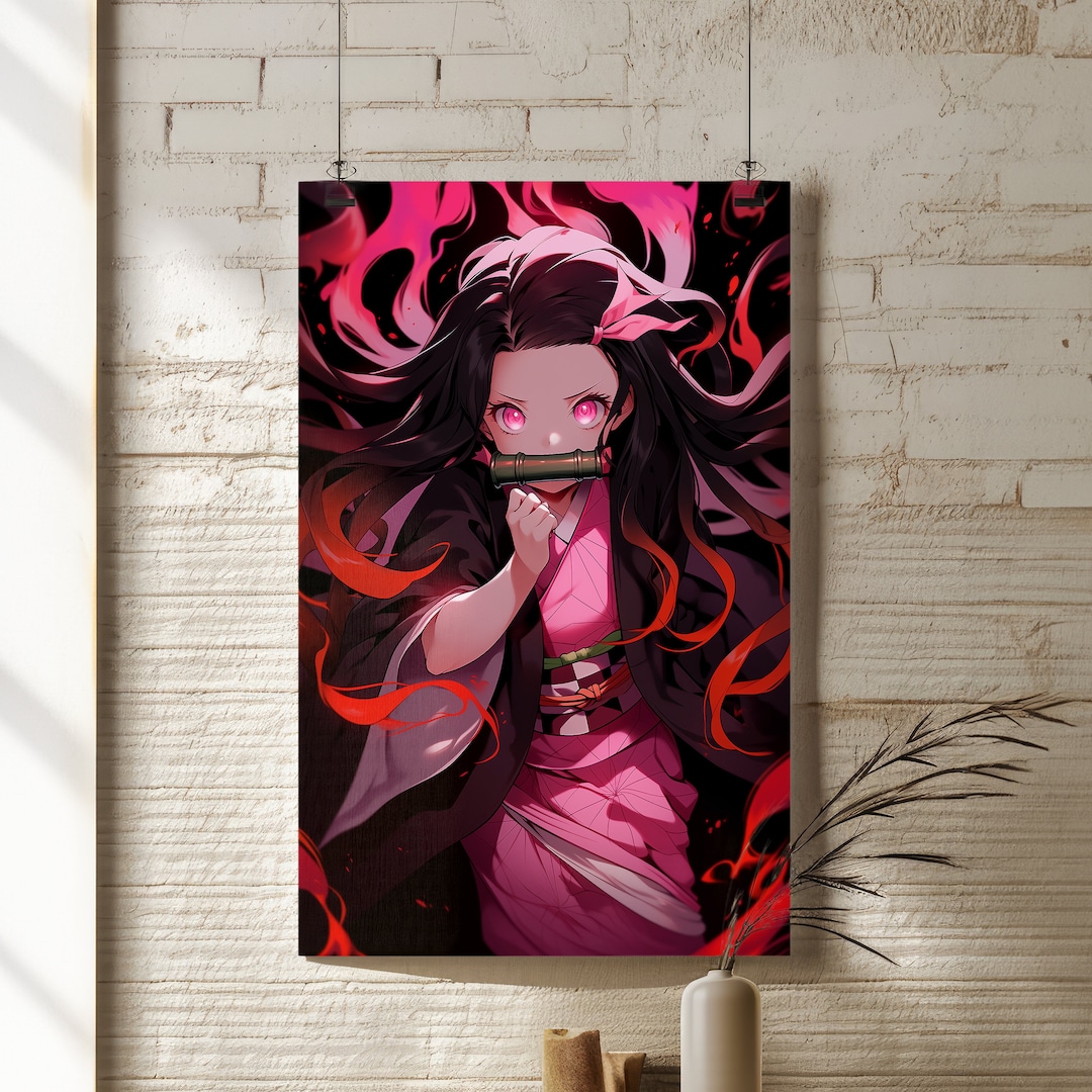 Nezuko Kamado Poster, Anime Demon Slayer, Demon Girl Muzzle, Japanese ...