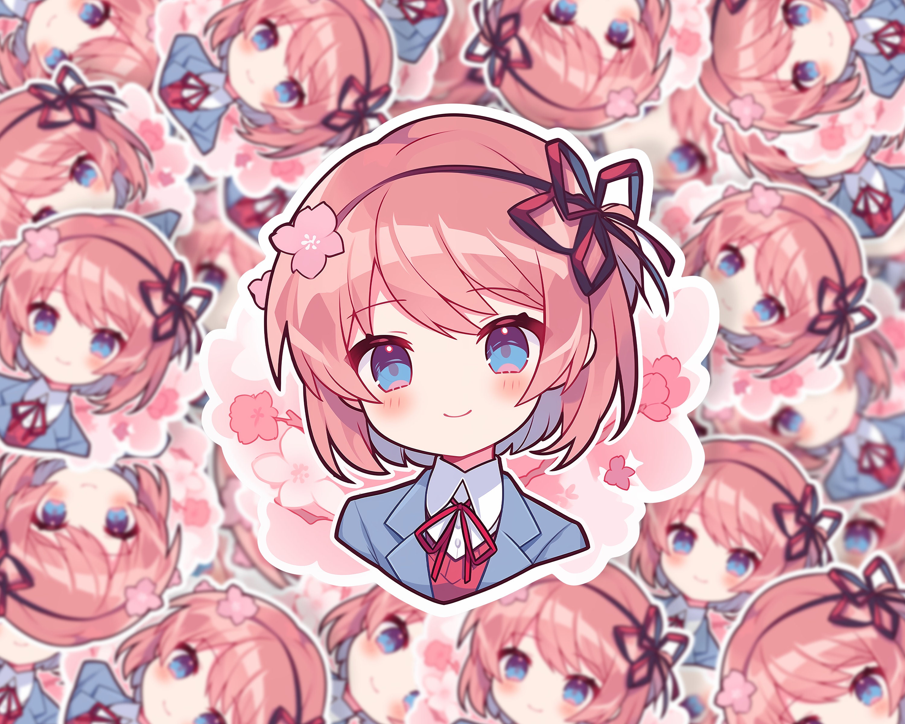 Sayori Flowers Doki Doki Literature Club Sakura Leaves Die Cut Easypeel ...