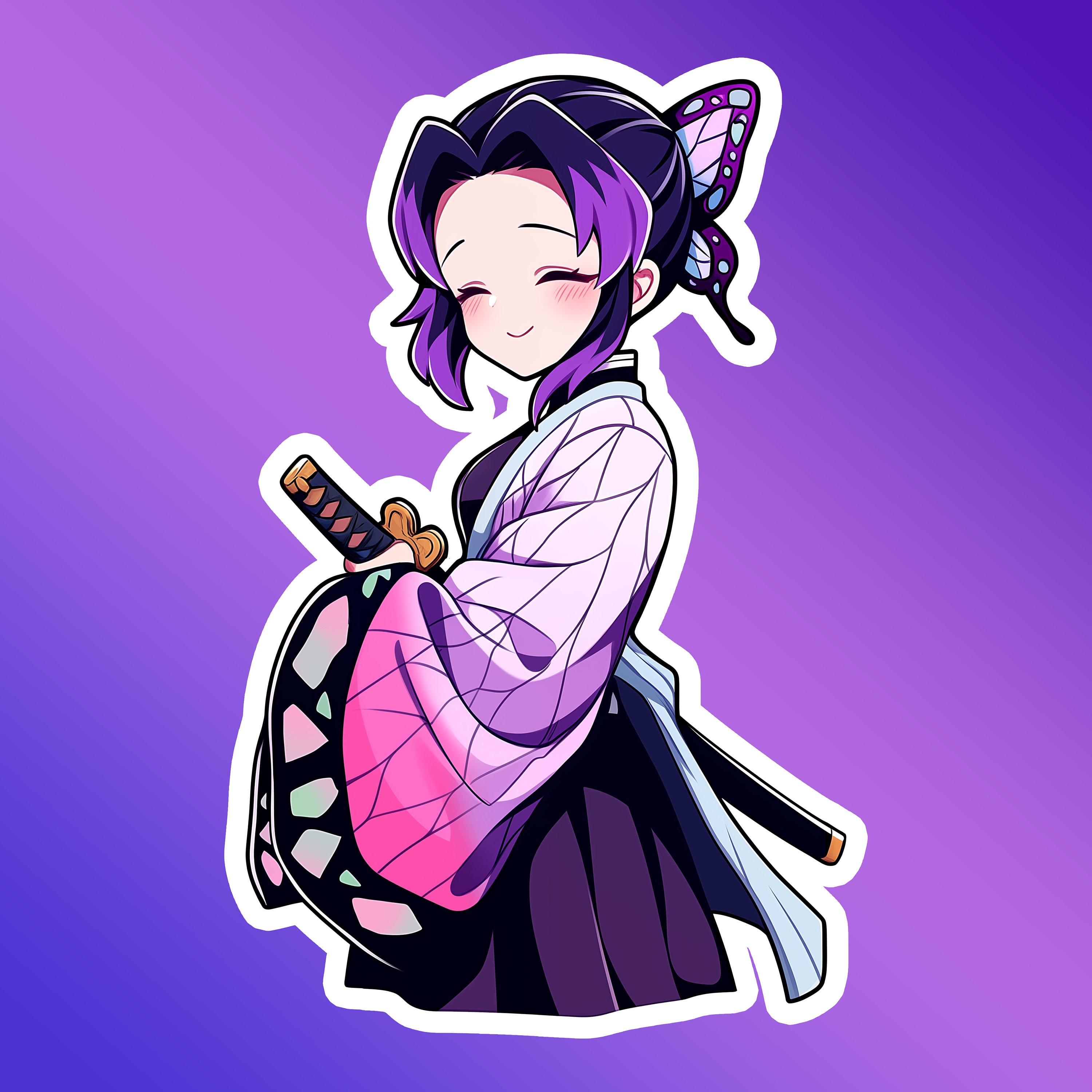 Shinobu Kocho Sticker Anime Demon Slayer Insect Hashira Die Cut ...