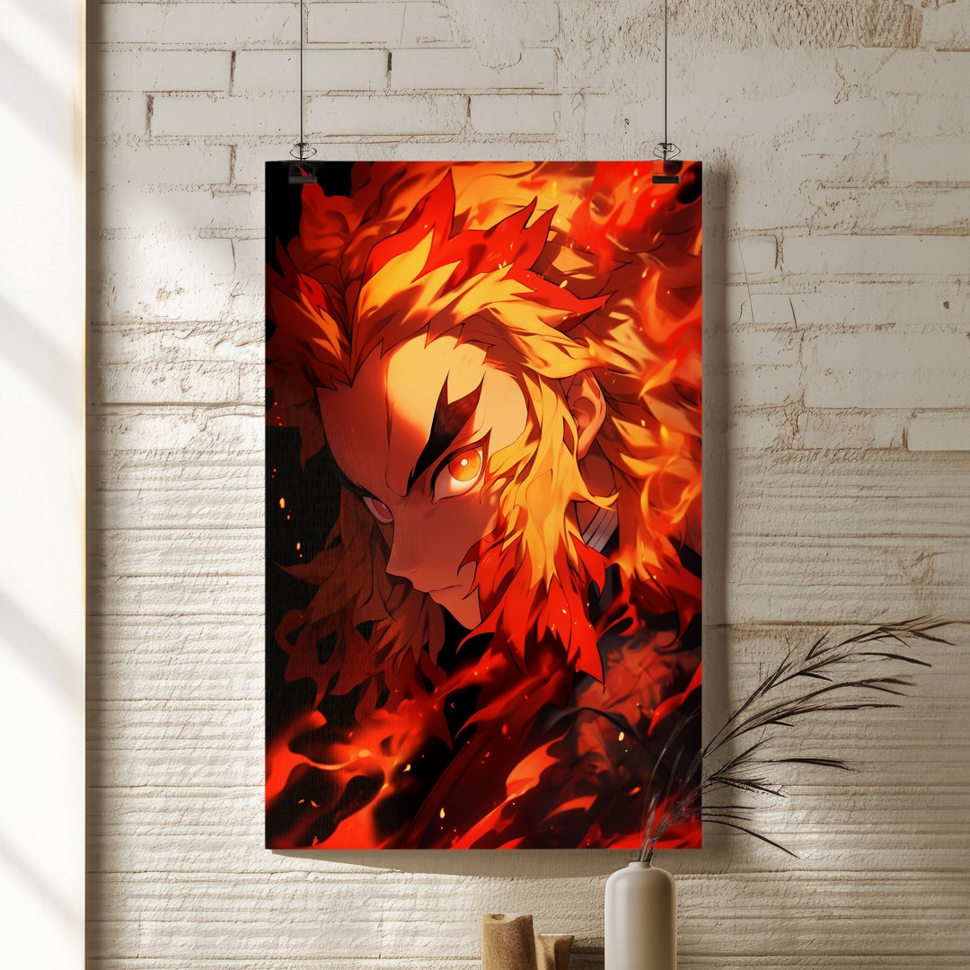 Kyojuro Rengoku Poster, Anime Demon Slayer Flame Hashira, Japanese ...
