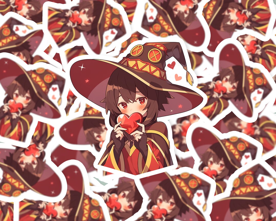 Megumin Heart Sticker | Konosuba Anime | Holding Heart | Valentines ...