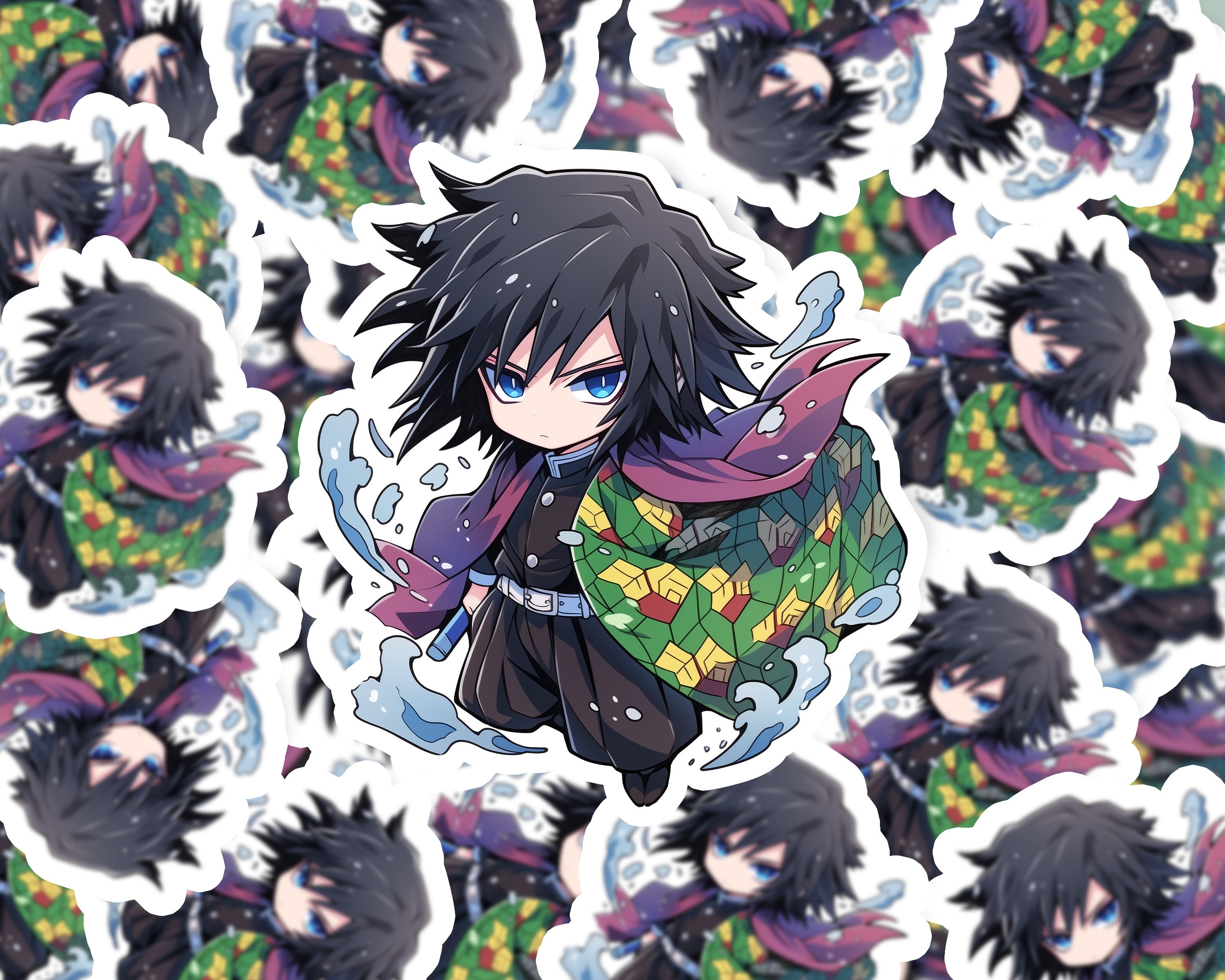 Giyu Tomioka Sticker Anime Demon Slayer Water Hashira Cute Die Cut ...