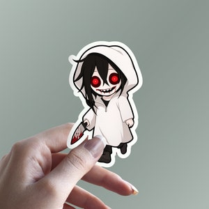 Jeff the Killer Sticker | Creepypasta | Weatherproof Glossy | Die Cut ...