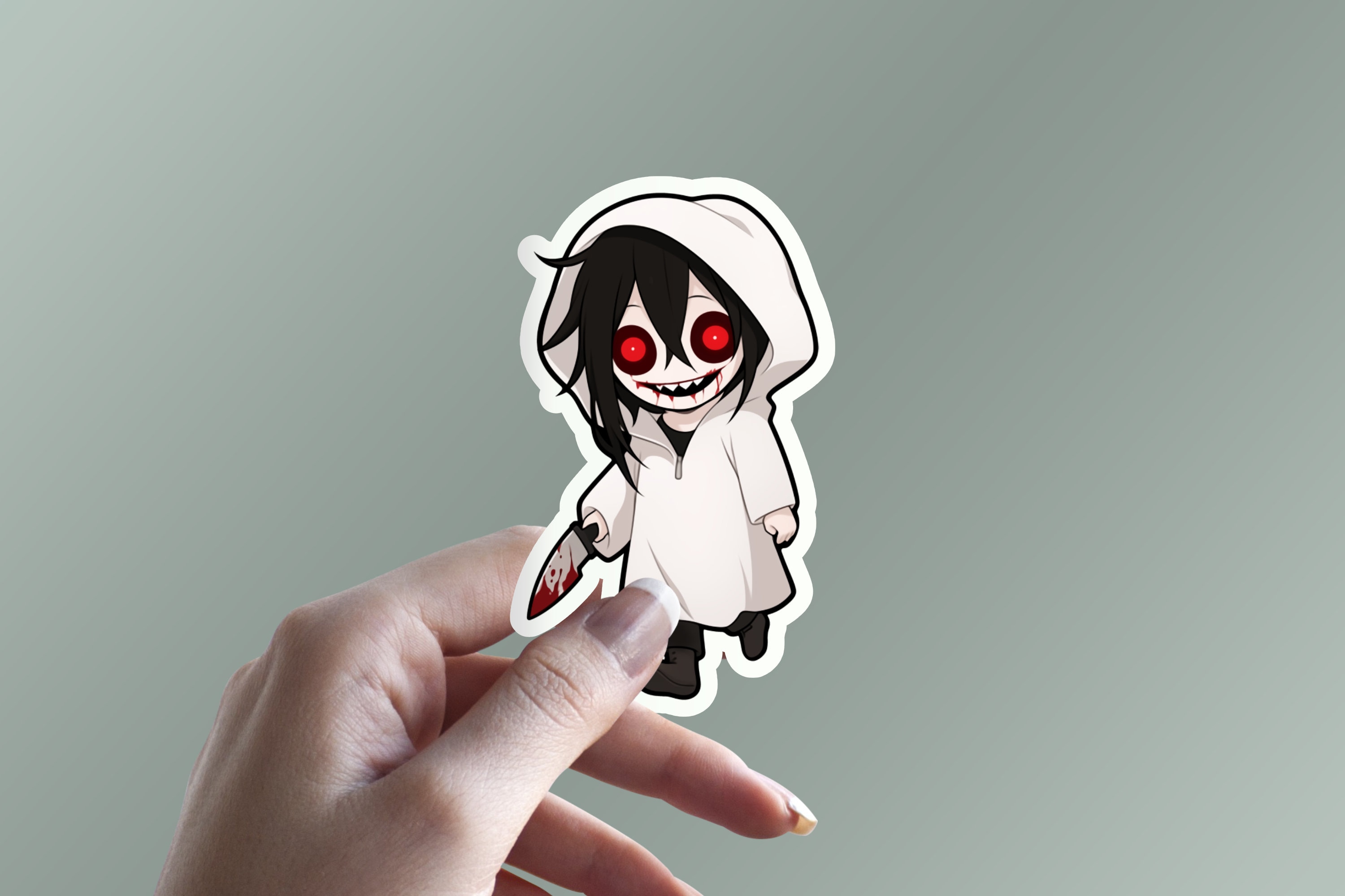 Jeff the Killer Sticker Creepypasta Weatherproof Glossy Die Cut ...