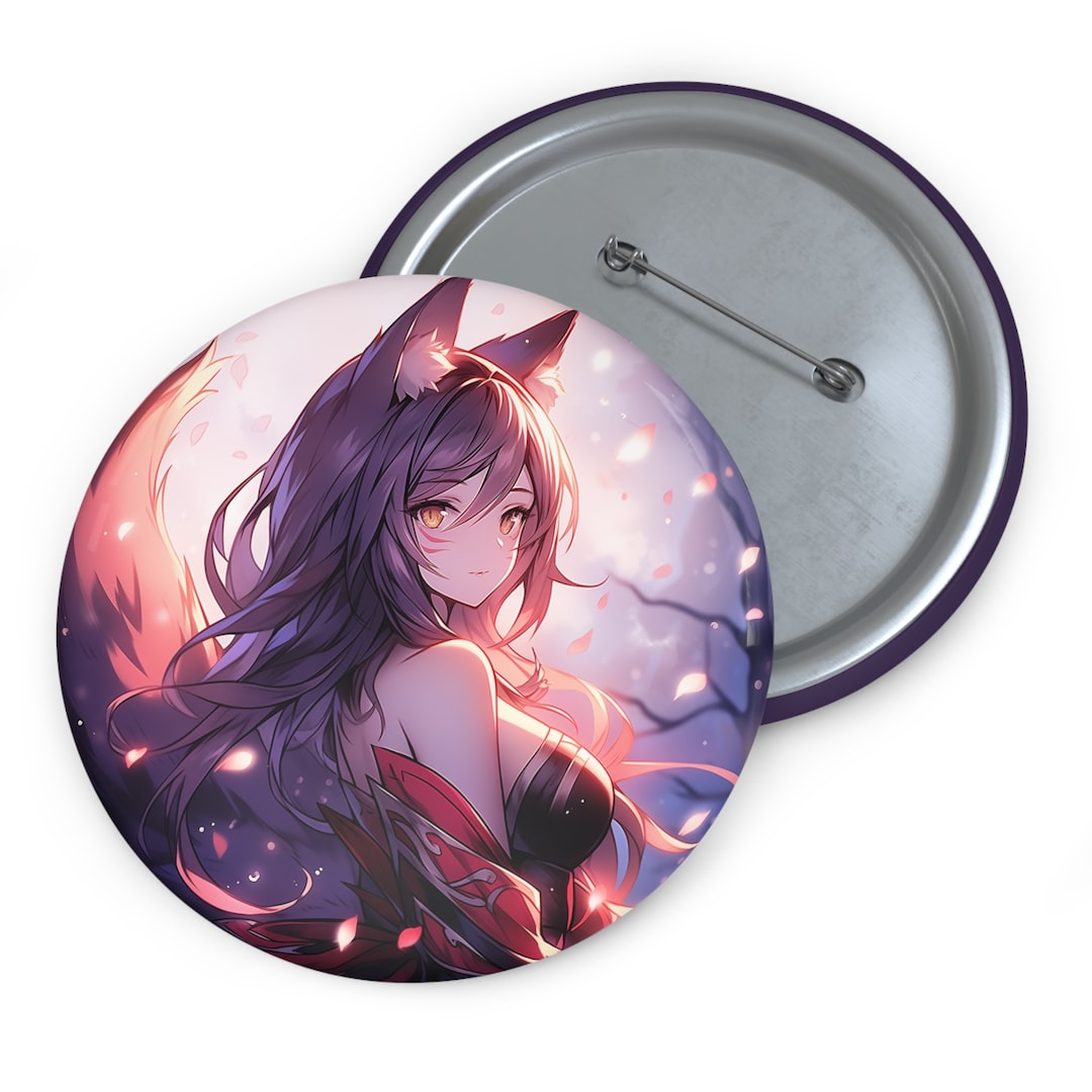 Ahri Button Pin League of Legends the Nine Tailed Fox Vastayan Bookbag ...