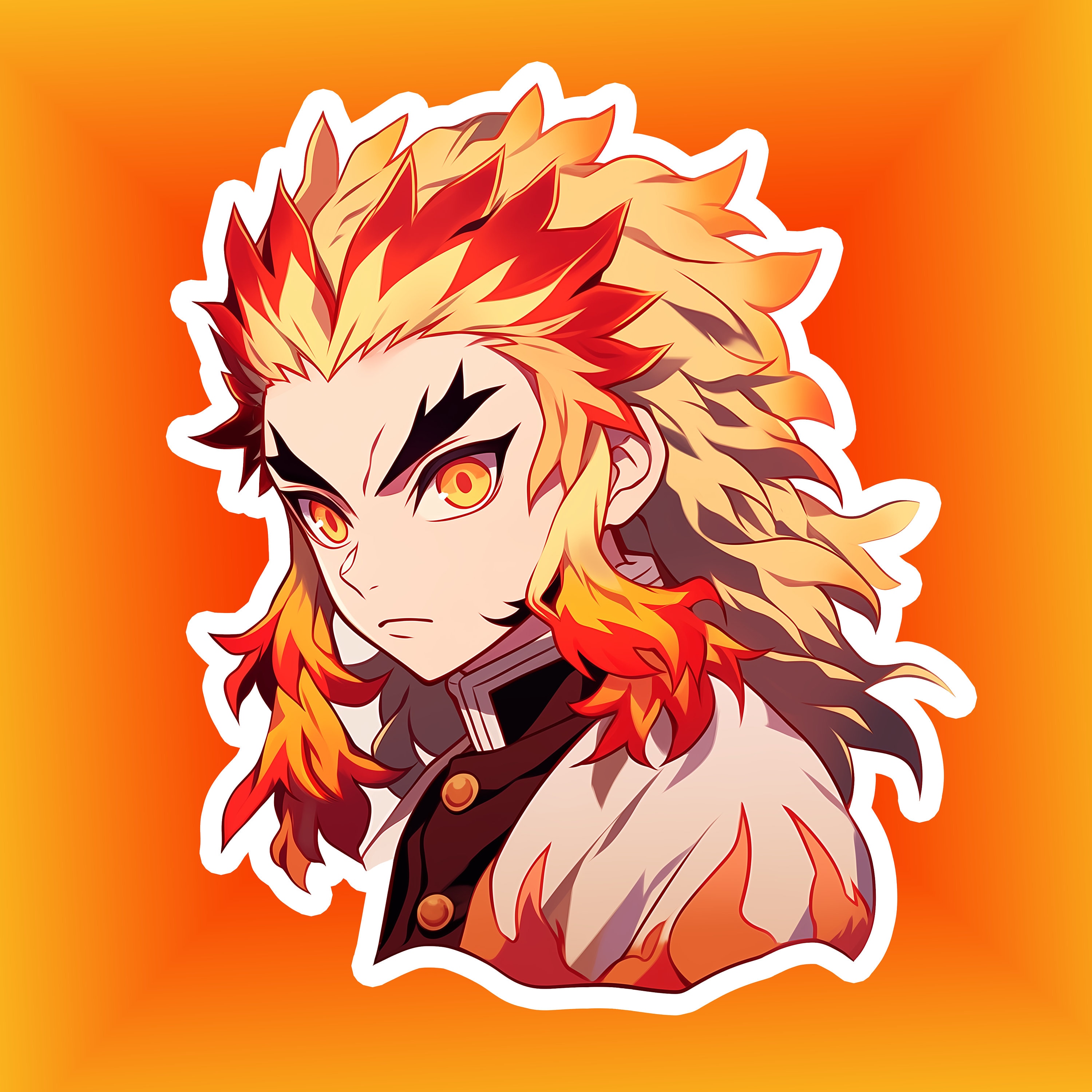 Kyojuro Rengoku Sticker | Anime Demon Slayer Flame Hashira | Die Cut ...
