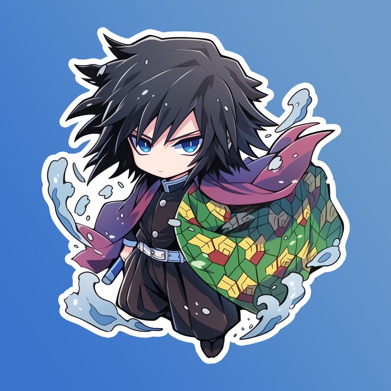 Giyu Tomioka Sticker Anime Demon Slayer Water Hashira Cute Die Cut ...
