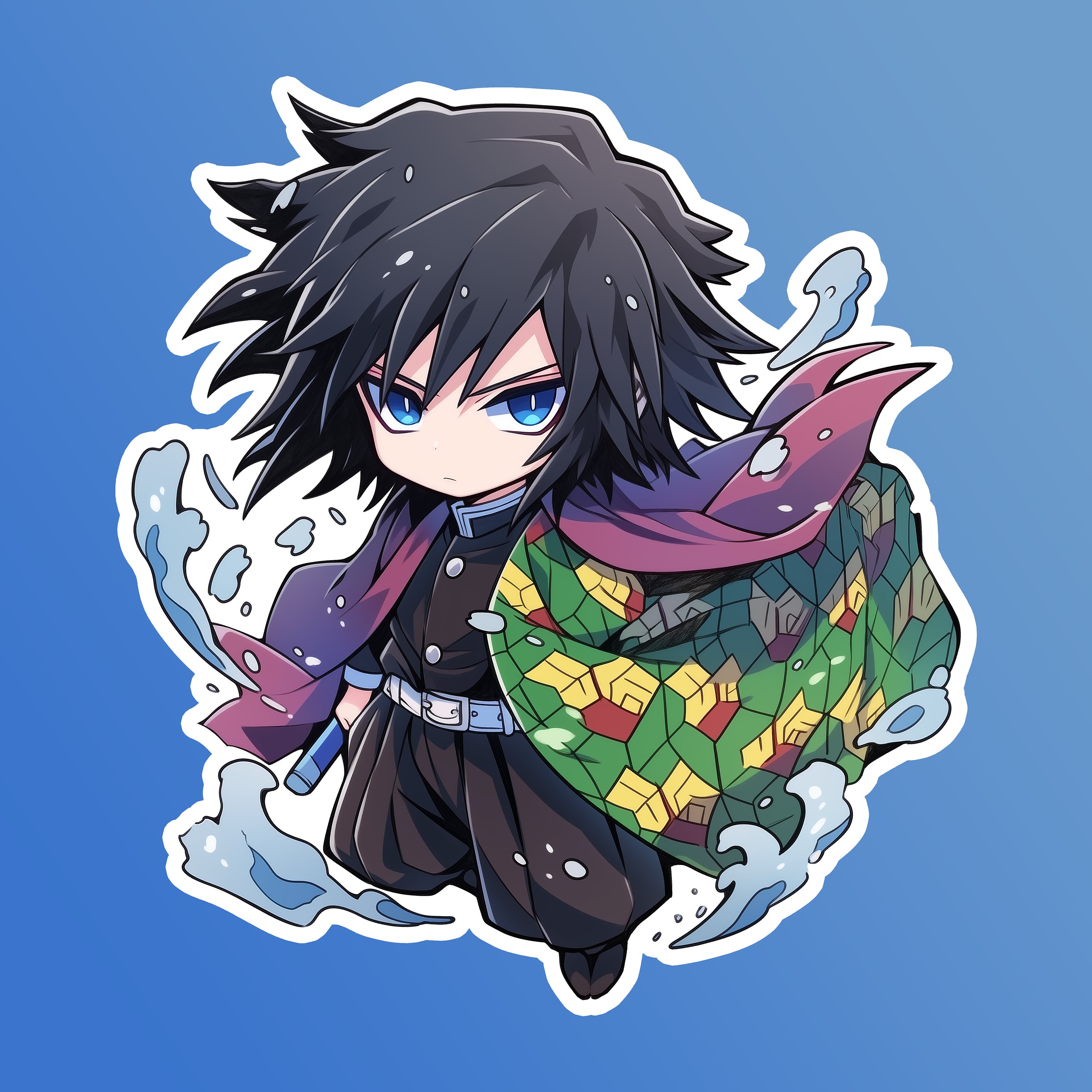 Giyu Tomioka Sticker Anime Demon Slayer Water Hashira Cute Die Cut ...