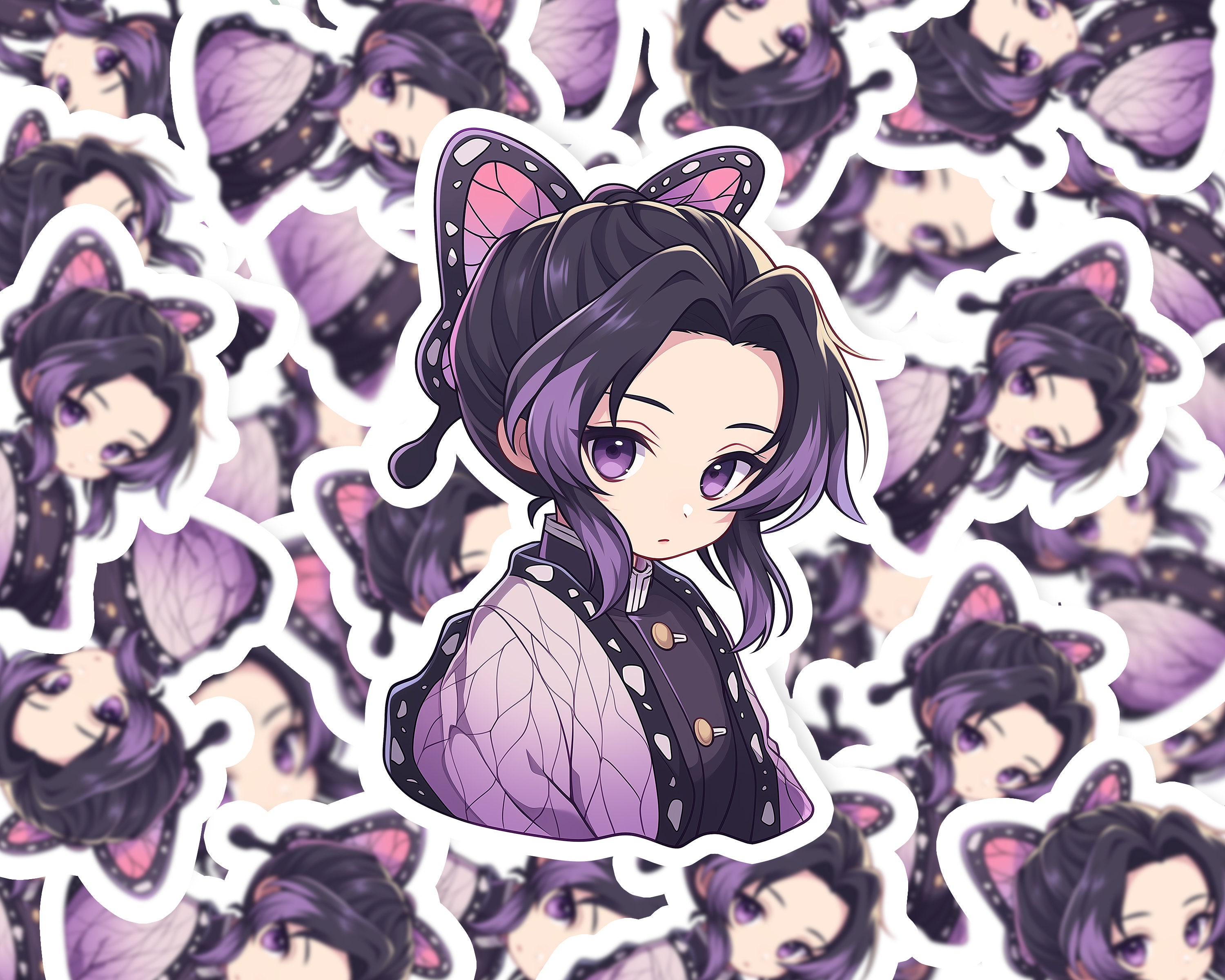Shinobu Kocho Sticker Anime Demon Slayer Insect Hashira Cute Die Cut ...