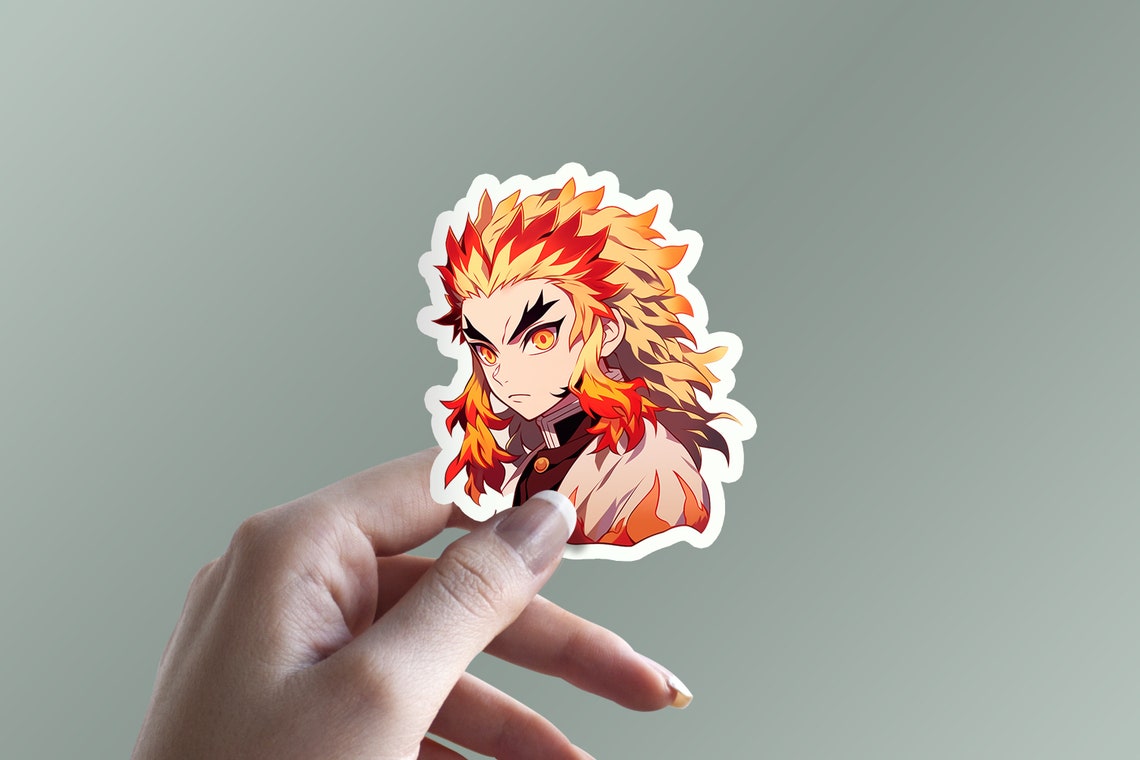 Kyojuro Rengoku Sticker | Anime Demon Slayer Flame Hashira | Die Cut ...