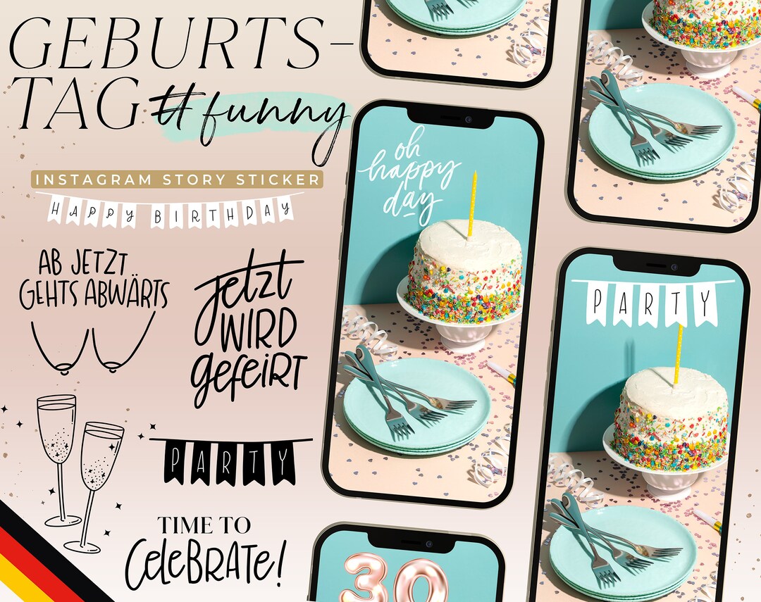 190 BIRTHDAY Instagram Story Stickers I BIRTHDAY Insta Story Stickers ...