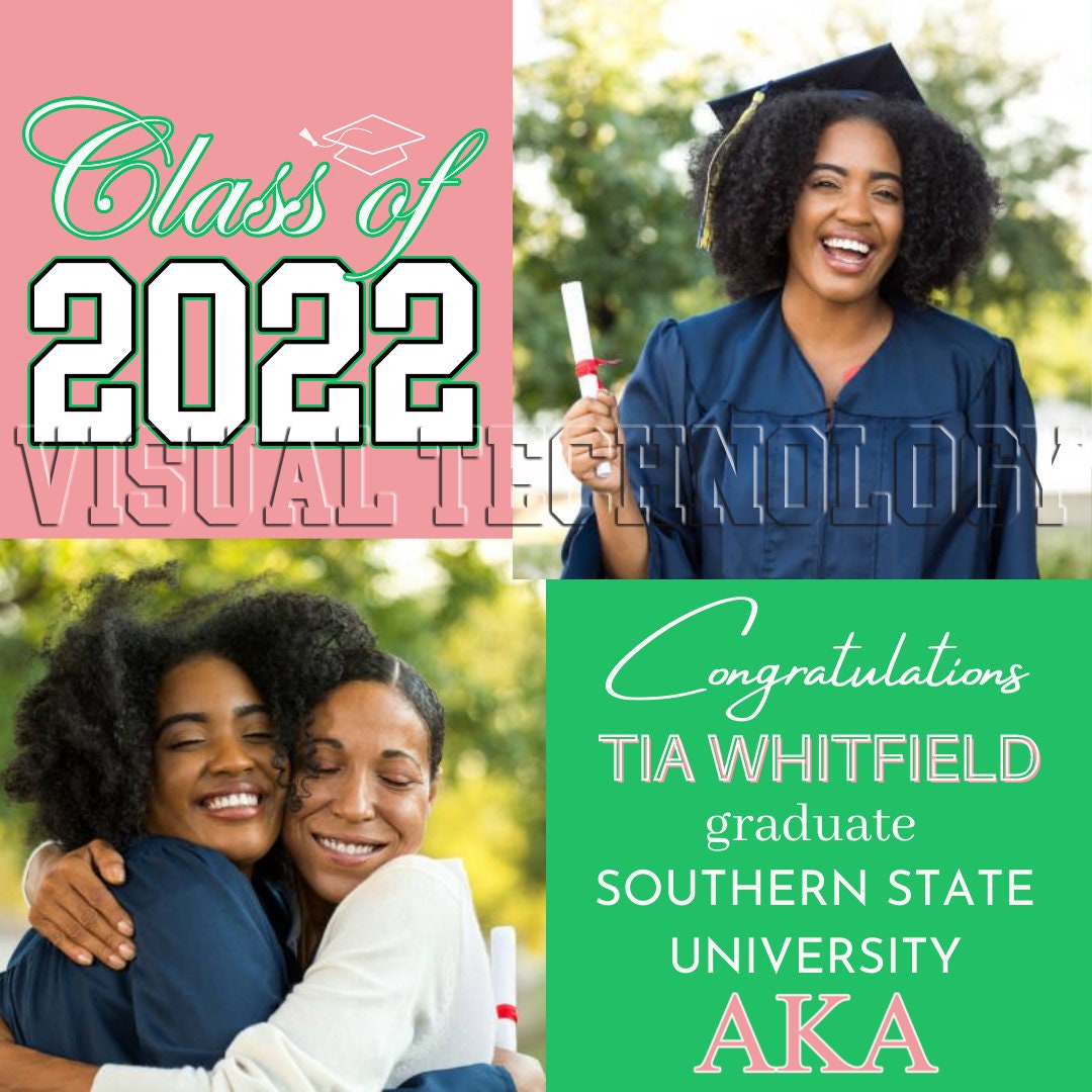 Alpha Kappa Alpha Graduate Template for Instagram or Facebook - Etsy