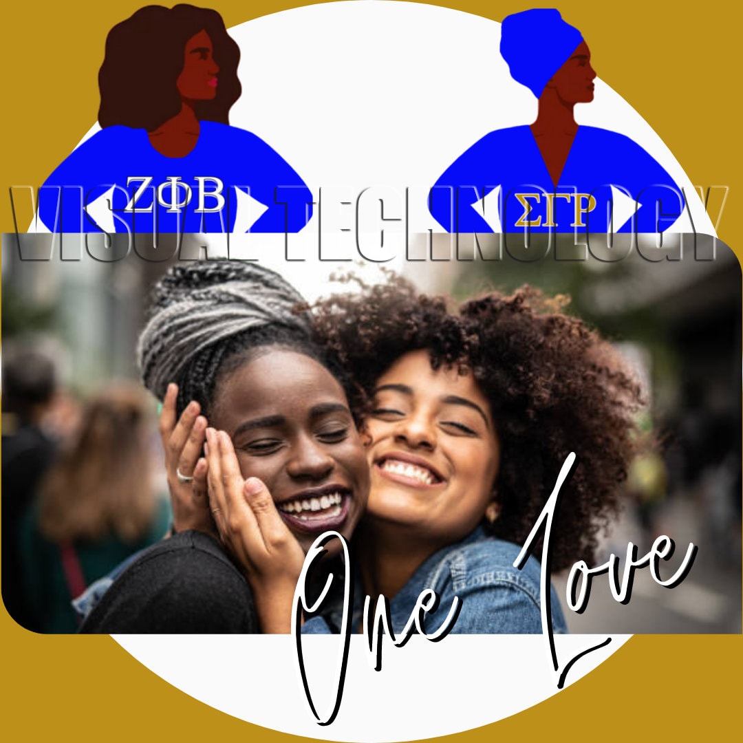 Zeta Phi Beta / Sigma Gamma Rho ONE LOVE Canva Facebook | Etsy